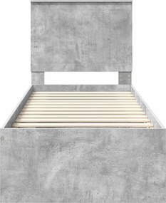 Rám postele Betonově šedá 75 x 190 cm Masivní borové dřevo 3411076