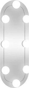 Nástěnné zrcadlo s LED osvětlením 15 x 40 cm sklo oválné 3189158