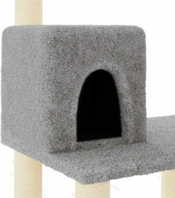 Škrabadlo pro kočky se sisalovými sloupky světle šedé 118,5 cm 171428