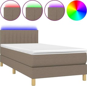 Box spring postel s matrací a LED taupe 90x200 cm textil 3133849