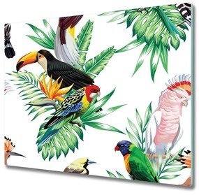 Skleněná krájecí deska Tropické ptáky 60x52 cm