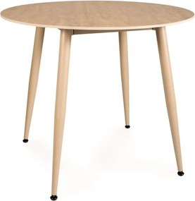 Kulatý jídelní stůl NELVO 90 cm, travertine/kašmír