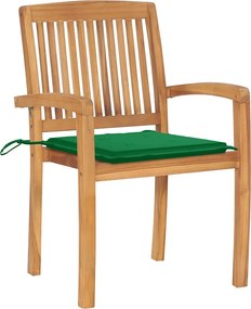 Stohovatelné zahradní židle s poduškami 6 ks masivní teak 3073230