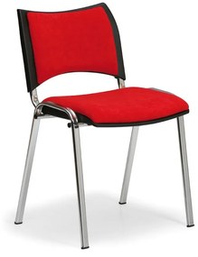 Konferenční židle SMART - chromované nohy, červená
