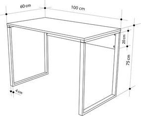 Psací stůl Houseland Inna dub safírový /bílý