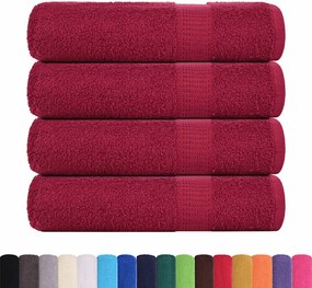 Ručníky FROGN 4 ks bordó 100x150 cm 360 g/m² 136741