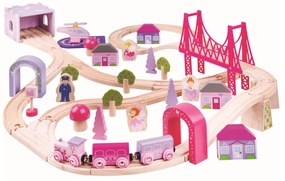Bigjigs Rail Dřevěná velká vláčkodráha princezny