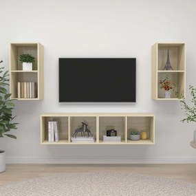 Nástěnné TV skříňky 4 ks dub sonoma kompozitní dřevo 3079874