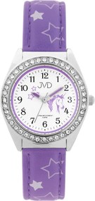 JVD Dětské fialové náramkové hodinky JVD J7117.8 s jednorožcem