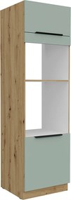 ARIA st | vysoká skříňka 60 DPM-210 2F na vestavnou troubu a mikrovlnku | 60 cm | ANTI FINGERPRINT povrch | artisan/aquamarine