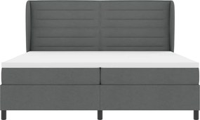 Postel s boxspringem s matrací Tmavě šedá 200 x 200 cm textil 3340523