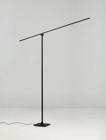 Matně černá kovová LED stojací lampa s ohybatelnou konstrukcí/stmívatelná (výška 144 cm) Tenso – Nova Luce