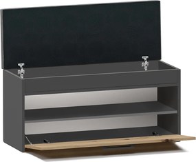 TPS Botník se sedákem PARMA - Antracit / Dub artisan