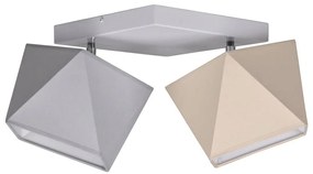 Stropní svítidlo DIAMOND, 2x textilní stínítko (mix 6 barev), (výběr ze 3 barev konstrukce - možnost polohování)