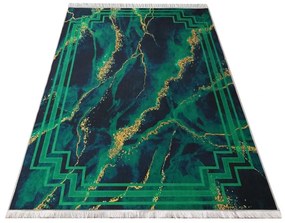 Protiskluzový koberec zelené barvy se vzorem Šířka: 80 cm | Délka: 150 cm