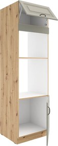 STILO ac | vysoká skříňka 60 DPM-210 2F na vestavnou troubu a mikrovlnku | 60 cm | UNI dvířka | artisan/světle šedá