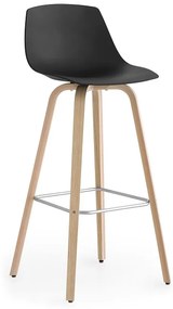 LAPALMA - Barová židle MIUNN vysoká, s dřevěnou podnoží
