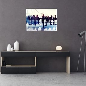 Skleněný obraz hudebníků (70x50 cm)