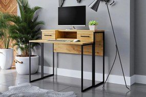 HLM, DAMIA psací stůl v industriálním stylu, 120x96 cm