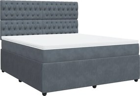 Box spring postel s matrací tmavě šedá 180x200 cm samet 3294713