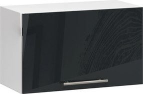 Závěsná kuchyňská skříňka Olivia W60OK bílá/grafitový lesk
