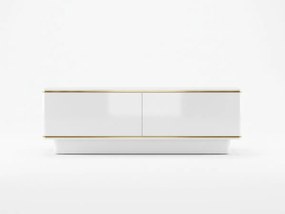 TV stolek ALVIN 135 cm, bílá/zlatá