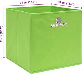 Úložné boxy 10 ks zelené 32 x 32 x 32 cm textil 288371