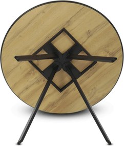 Kulatý jídelní stůl 100x100cm HT-R5010 OAK, lamino, dub