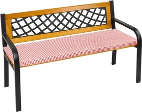 Bellatex Sedák na lavici hladký 40x120 cm Kostička Červená