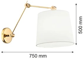 Argon 4897 - Nástěnná lampa ZAKYNTOS PLUS 1xE27/15W/230V bílá/zlatá