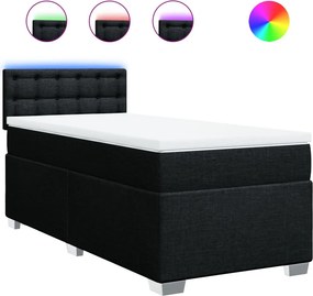Box spring postel s matrací černá 80 x 200 cm textil 3288031