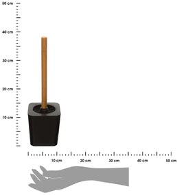 WC kartáč Natureo B, černá/s dřevěnými prvky