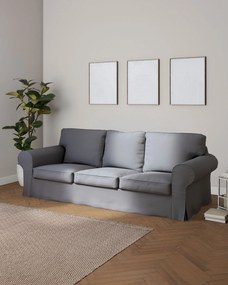 Potah na pohovku IKEA  Ektorp 3-místná, rozkládací STARÝ MODEL PIXBO barva šedá