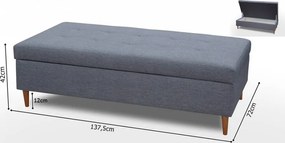 Falco Rohová sedací souprava Areon s taburetem, s úložným prostorem, pravá, šedá/Inari 94