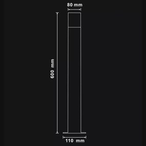 Venkovní lampa DALLAS 1xE27/12W/230V IP44 60 cm antracit