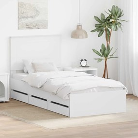 Rám postele se zásuvkou Bílá 90 x 200 cm Inženýrské dřevo 3409503