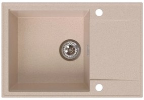 Sink Quality Sink55, kuchyňský granitový dřez 680x460x215 mm, béžová, SKQ-SINK.P.1KDO