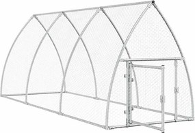 Klec pro kuřata stříbrná 300 x 105 x 120 cm pozinkovaná ocel 172553