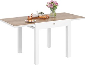 Rozkládací zahradní stůl Outsunny 80/160x80x75 cm, obdélníkový stůl pro 4-6 osob s hliníkovým rámem a PSPC vrchní deskou, na terasu, balkon a venkovní