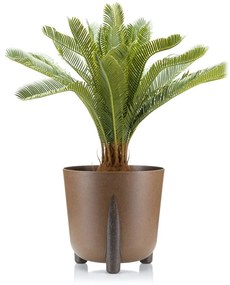 HowHomely PLASTOVÝ KVĚTINÁČ MOSS ECO 25X26 CM HNĚDÁ