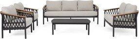 BIZZOTTO Zahradní konferenční stolek FENIX 115x68cm černý 8051836778740