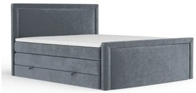 Tmavě šedá boxspring postel s úložným prostorem 200x200 cm Lavenda – Maison de Rêve