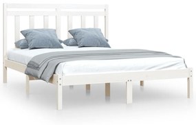 Rám postele bílý masivní dřevo 140 x 190 cm,  3105231 HangarStore.cz