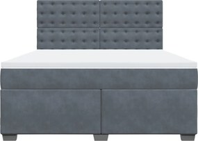 Box spring postel s matrací tmavě šedá 180x200 cm samet 3290991
