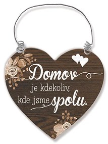 HD Domov Dřevěná cedulka srdíčko Domov je kdekoliv Sladký domov