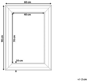 Nástěnné zrcadlo v dekorativním rámu 61 x 91 cm černé LUNEL Beliani