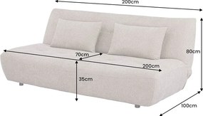 Designová rozkládací pohovka Litonya 200 cm šedo-hnědá