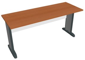 Stůl pracovní rovný 160 cm hl. 60 cm - Hobis Cross CE 1600 Dekor stolové desky: třešeň, Dekor lamino podnože: bílá, Barva nohou: černá