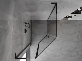 Mexen Mist L, pětiúhelníkový sprchový kout s křídlovými dveřmi, 80 x 100 cm, 8mm čiré sklo, černý profil, 8A8L-080-100-70-00