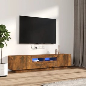 2dílný set TV skříněk s LED světly kouřový dub kompozitní dřevo
